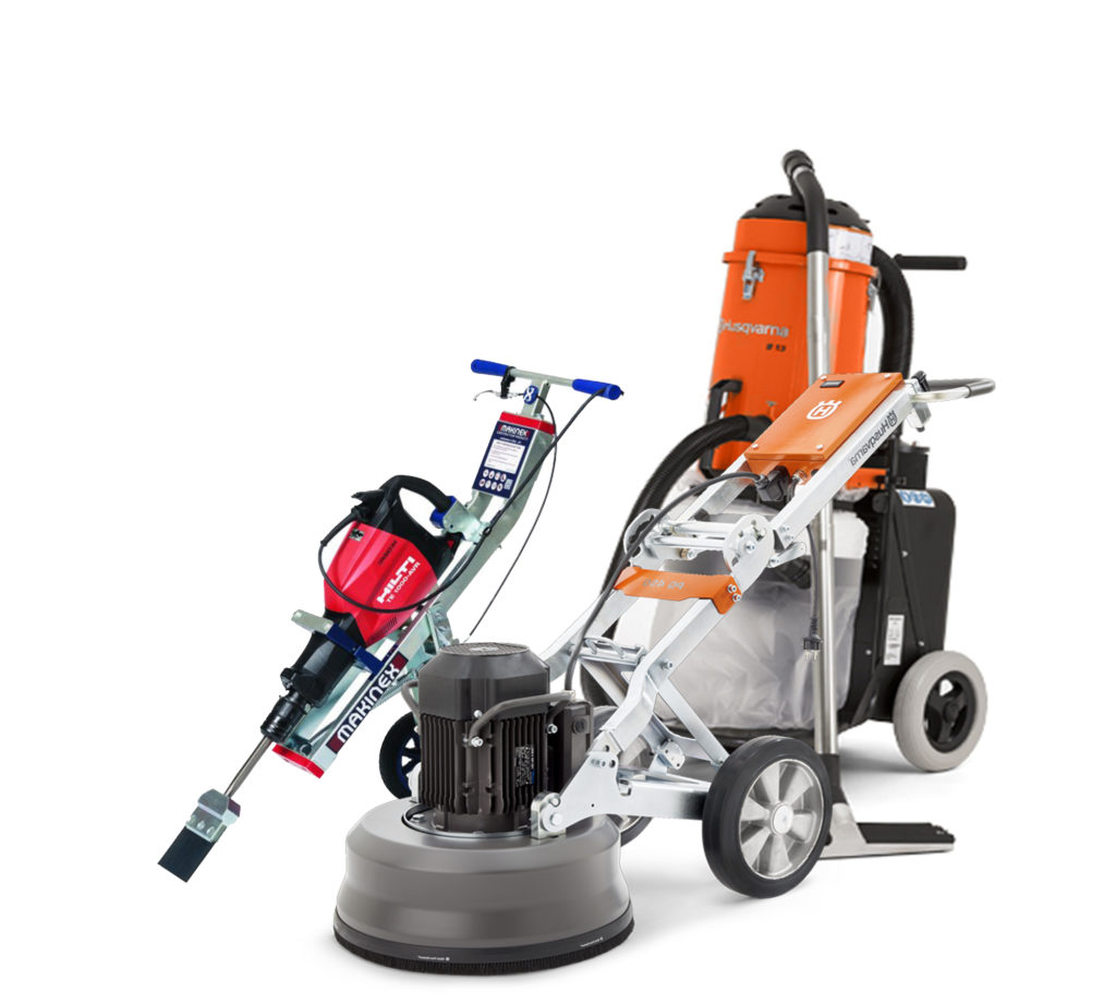 Tile remover and 450mm Floor Grinder Package including vacuum - Hire Pro